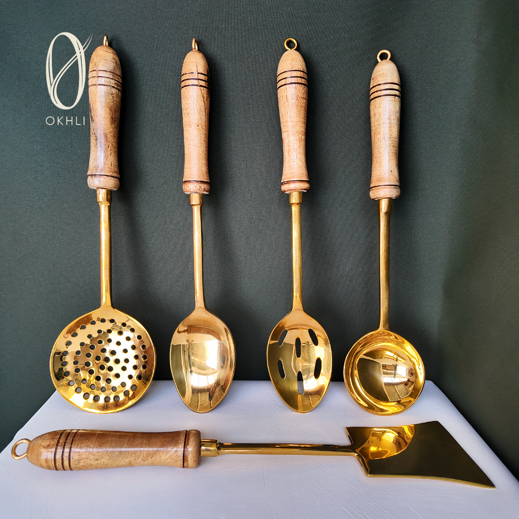 Brass Ladles (Set of 5pcs) | Okhli Australia
